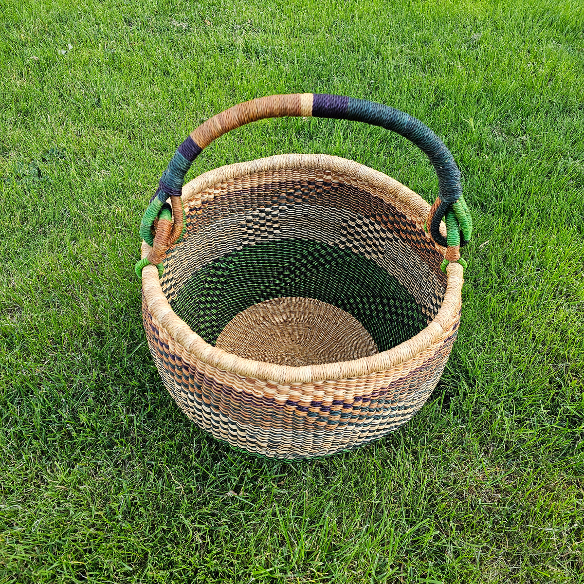 African Large Round Straw basket - Ghana Basket - Bolga Basket – Rufina ...