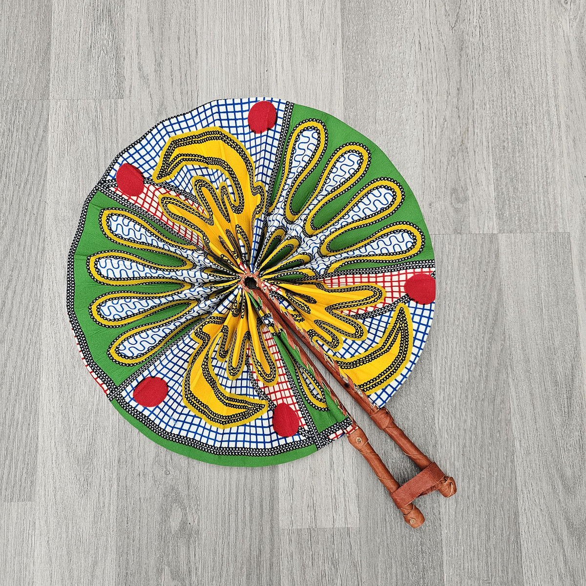 African Print Folding Hand Fan I Ghana Fan – Rufina Designs