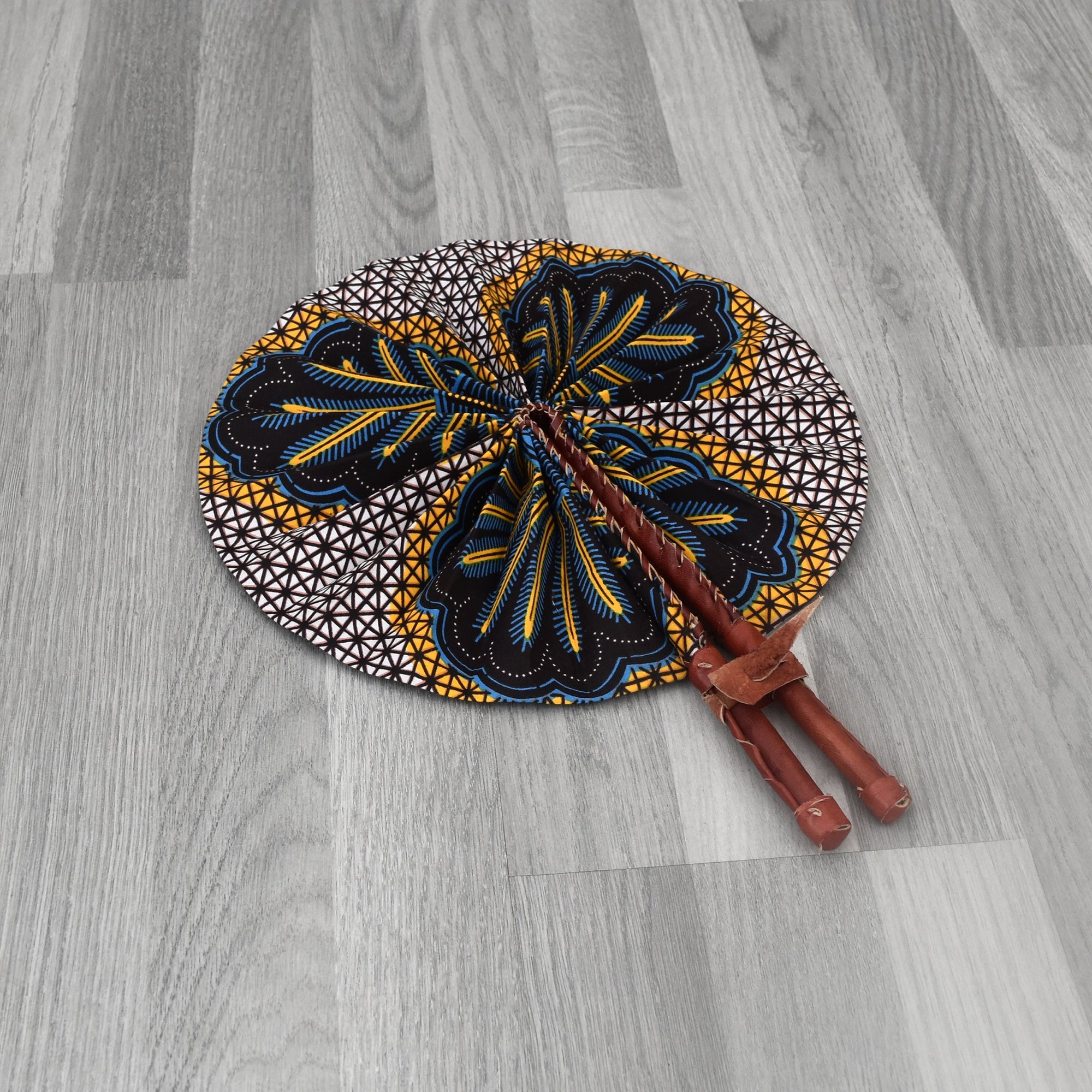 African Print Folding Hand Fan I Rufina Designs